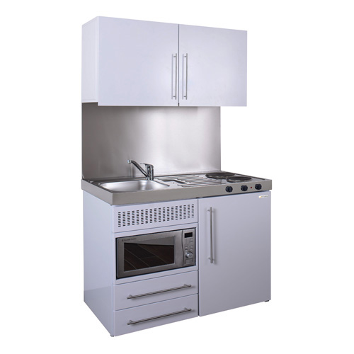 1200mm Wide Silver Eyeline Mini Kitchen with Wall Cupboards